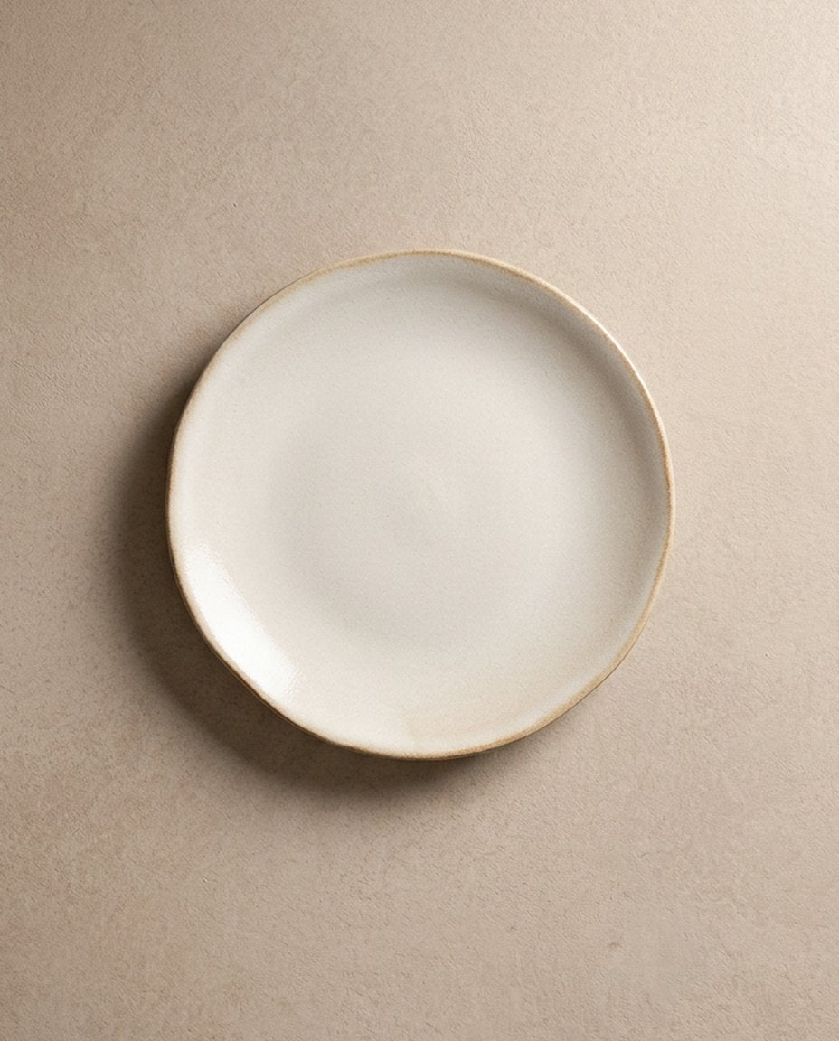 Beige Dinner Plate in stoneware ceramic Egg Back Home