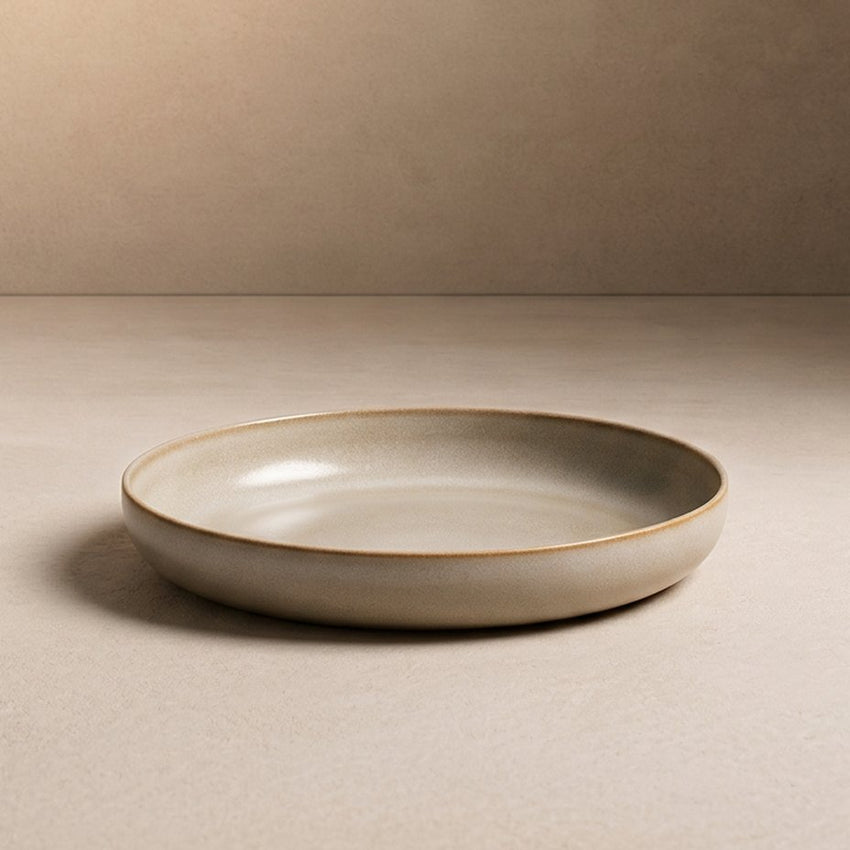 Beige Pasta Plate in stoneware ceramic Egg Back Home