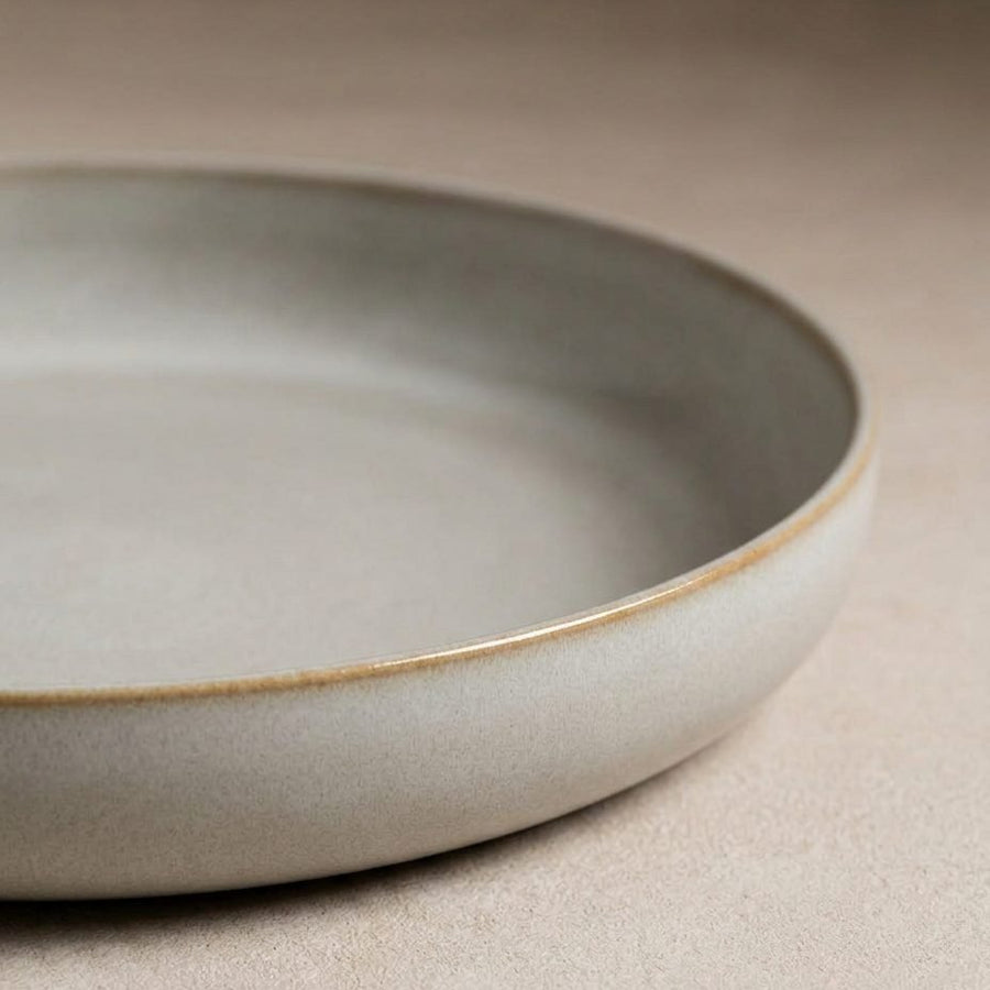 Beige Pasta Plate in stoneware ceramic Egg Back Home